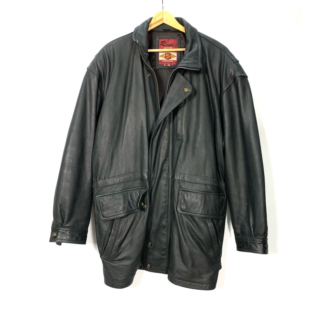 Reed Leather Sportswear Black Leather Coat - Gem